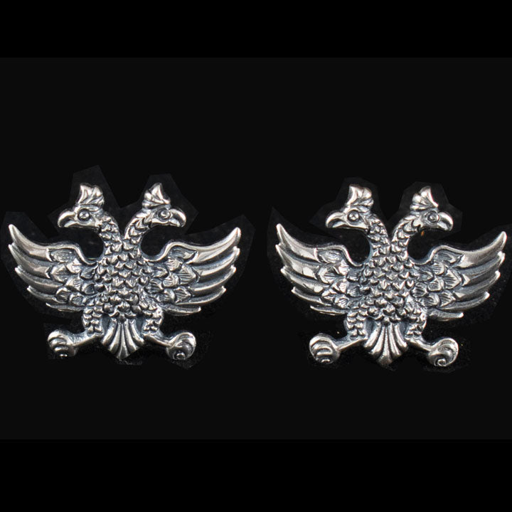 Double Headed Eagle Cufflinks - Sterling Silver Byzantine Empire symbo – Talos Artifacts