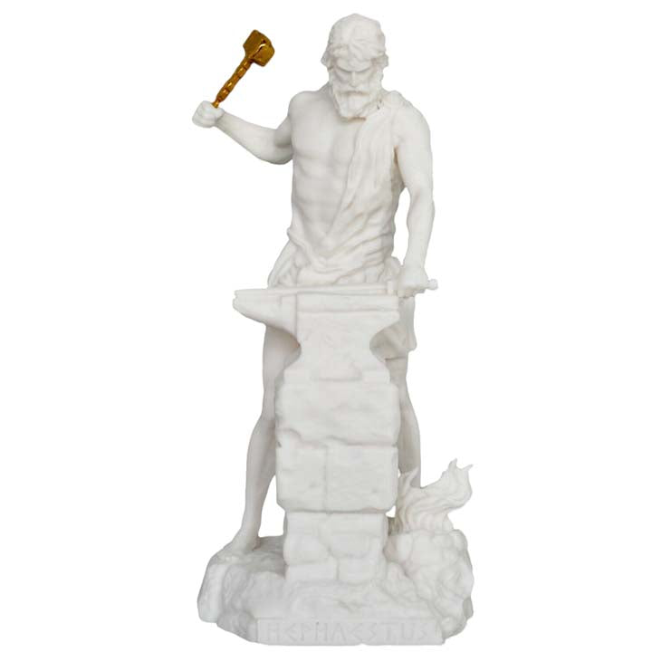 Hephaestus Alabaster statue - God of Fire Volcanoes Blacksmith - Vulca ...