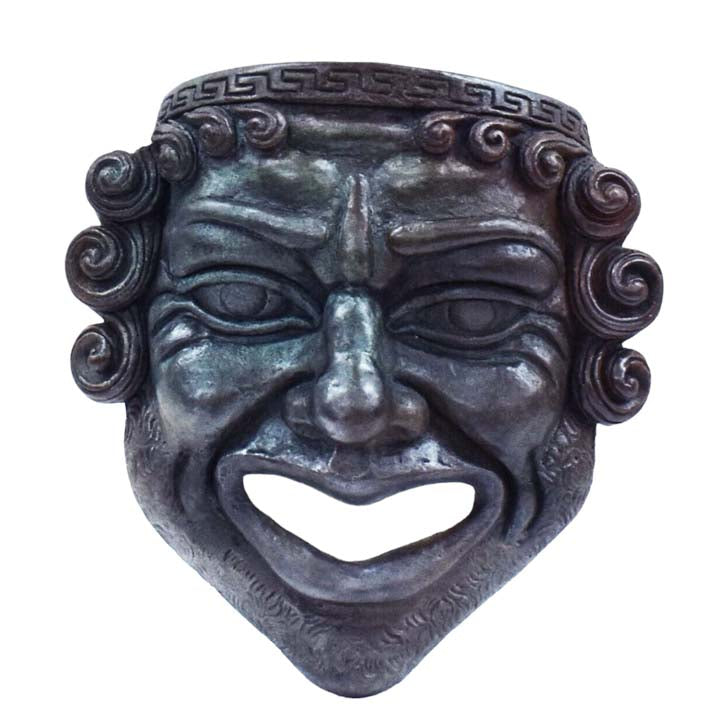 Ancient Greek Theater Comedy Mask - Bronze Color Effect – Talos Artifacts