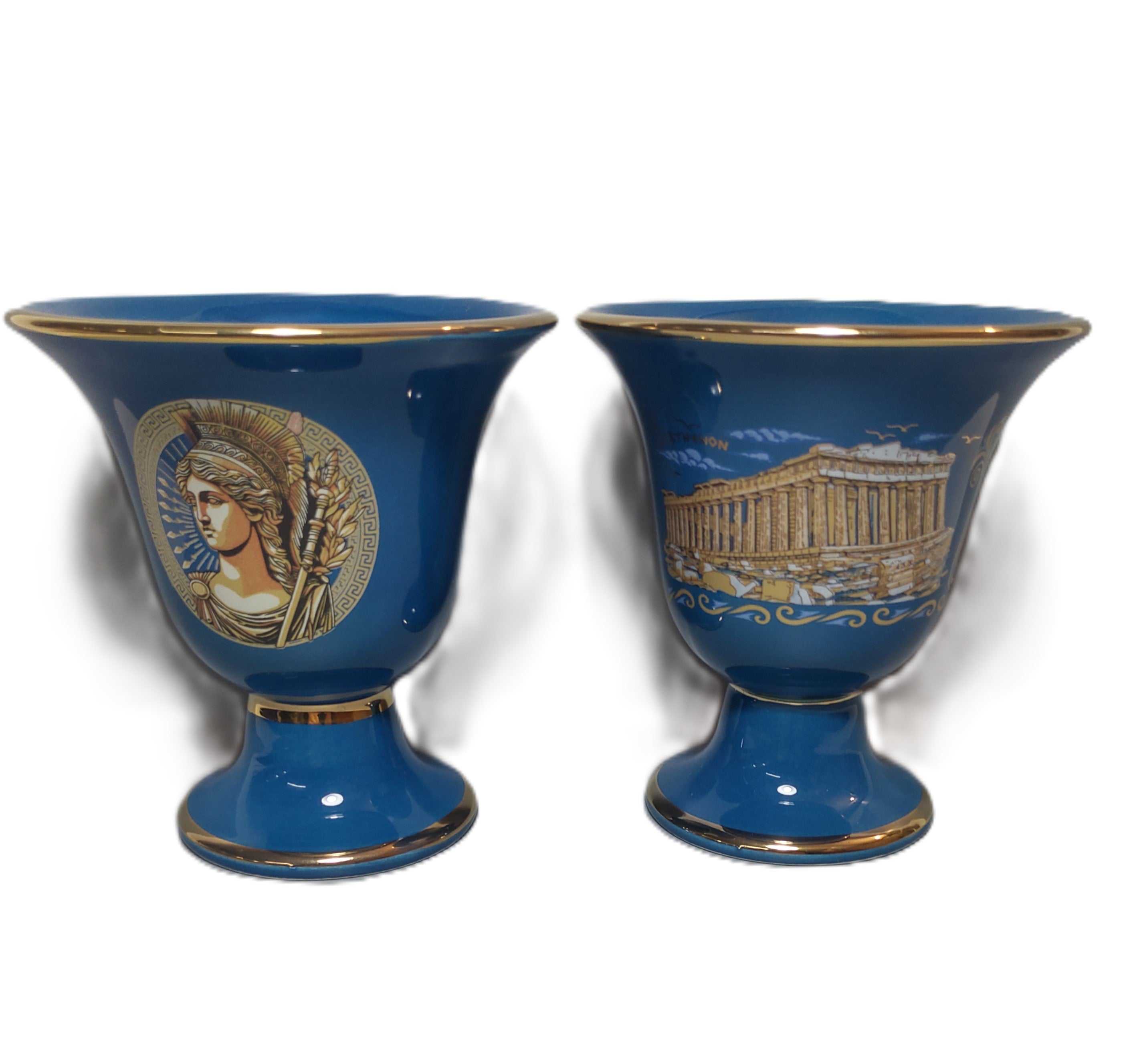 Goddess Athena and Parthenon Design 2 cup set Pythagorean Cup color pe ...