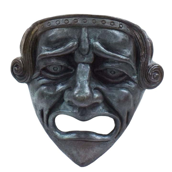 Ancient Greek Theater Drama Tragedy Mask - Bronze Color Effect – Talos ...