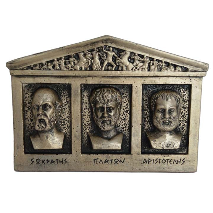 Socrates Aristotle Plato Relief Statue - Fathers of Philosophy - Stude ...
