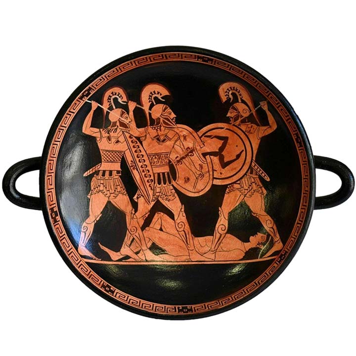 Trojan War - Achilles Hector Menelaos Paris - Red Figure small Kylix V ...