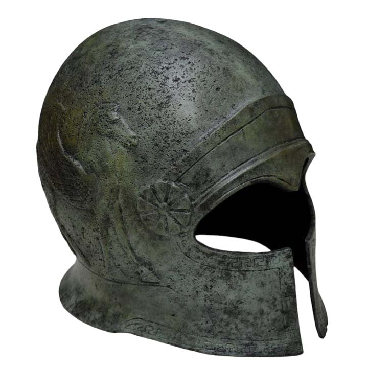 Cretan pure bronze helmet with Pegasus carvings - Minoan Period Hoplit ...