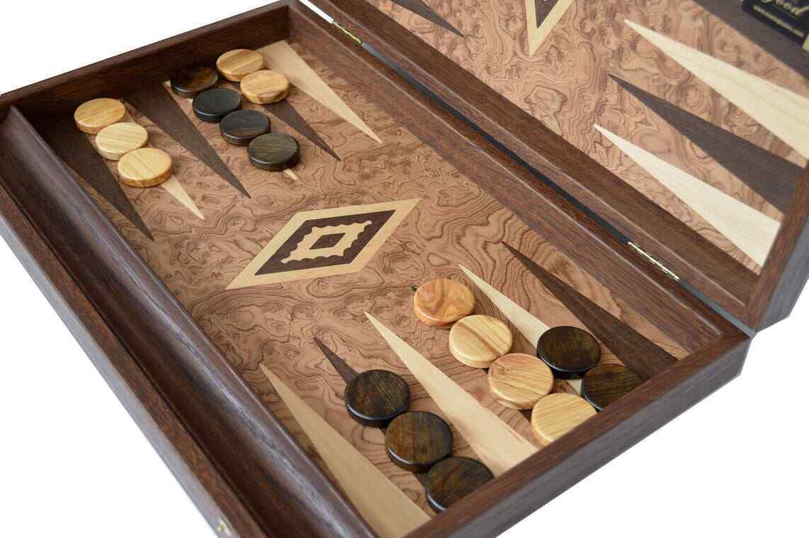 Walnut Blur Backgammon Set - Olive wood checkers - Handmade in Greece ...