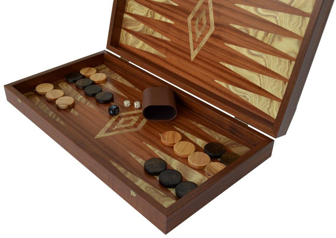 Traditional Handmade Mahogany - Olive wood Backgammon Set - Olive wood ...